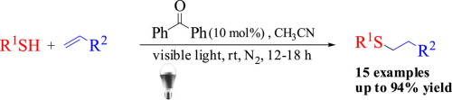 Visible light photocatalysis with benzophenone for radical thiol-ene ...