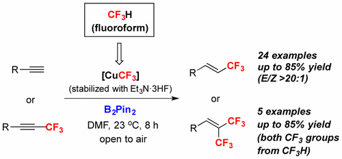 Domino Hydroboration/Trifluoromethylation of Alkynes Using Fluoroform ...
