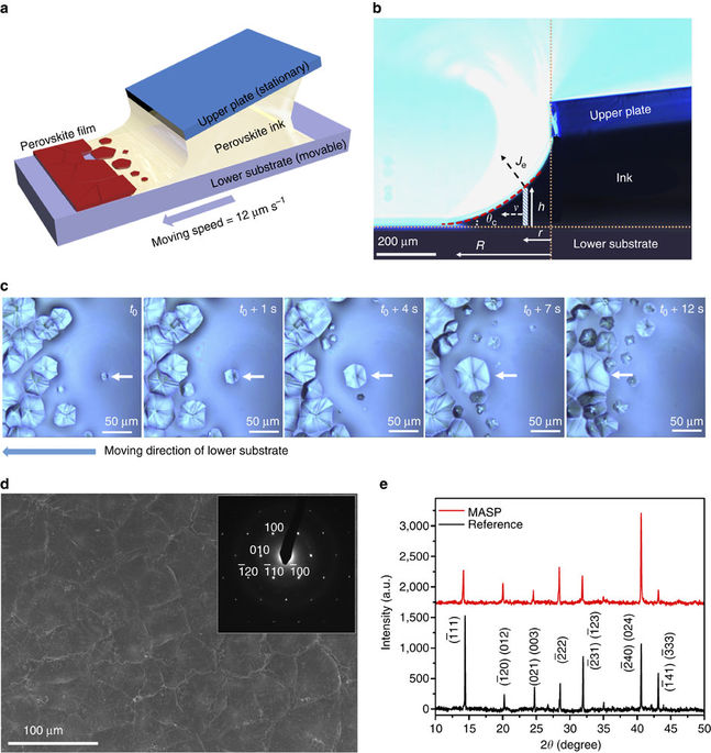 Meniscus-assisted solution printing of large-grained perovskite films ...