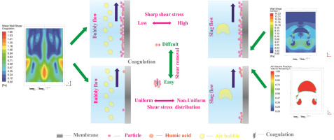 Particle deposition on flat sheet membranes under bubbly and slug flow ...