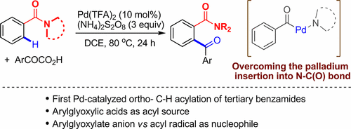 Palladium-Catalyzed Decarboxylative Ortho-Acylation of Tertiary Benzamides with Arylglyoxylic ...