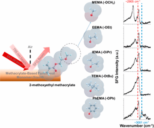 大量取代基在气液界面处基于甲基丙烯酸酯的单体的构象变化,The Journal of Physical Chemistry C - X-MOL