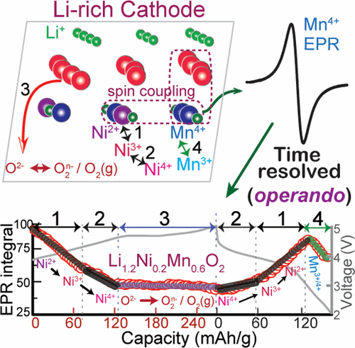 Operando EPR可同时监控富含锂的金属氧化物阴极中的阴离子和阳离子氧化还原过程,The Journal of Physical ...