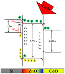 Piezo-phototronic effect enhanced self-powered and broadband photodetectors based on Si/ZnO/CdO ...