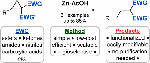 Regioselective Hydrogenolysis of Donor–Acceptor Cyclopropanes with Zn ...