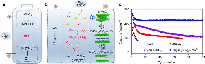 Rechargeable aqueous zinc-manganese dioxide batteries with high energy ...