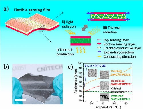 A Sandwiched/Cracked Flexible Film for Multithermal Monitoring and ...