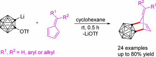 以1-Li-2-OTf- o -C 2 B 10 H 10 为前体，将 邻- 碳硼烷与五叶烯进行广范围的[4 + 2]环加成反应 ...