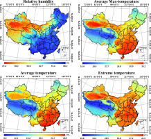 Mapping relative humidity, average and extreme temperature in hot ...
