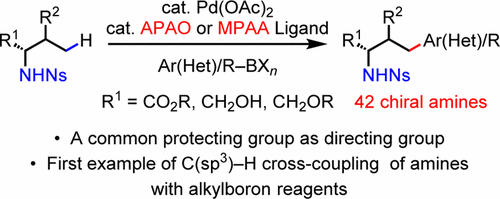 Ligand-Enabled γ-C(sp3)–H Cross-Coupling of Nosyl-Protected Amines with ...