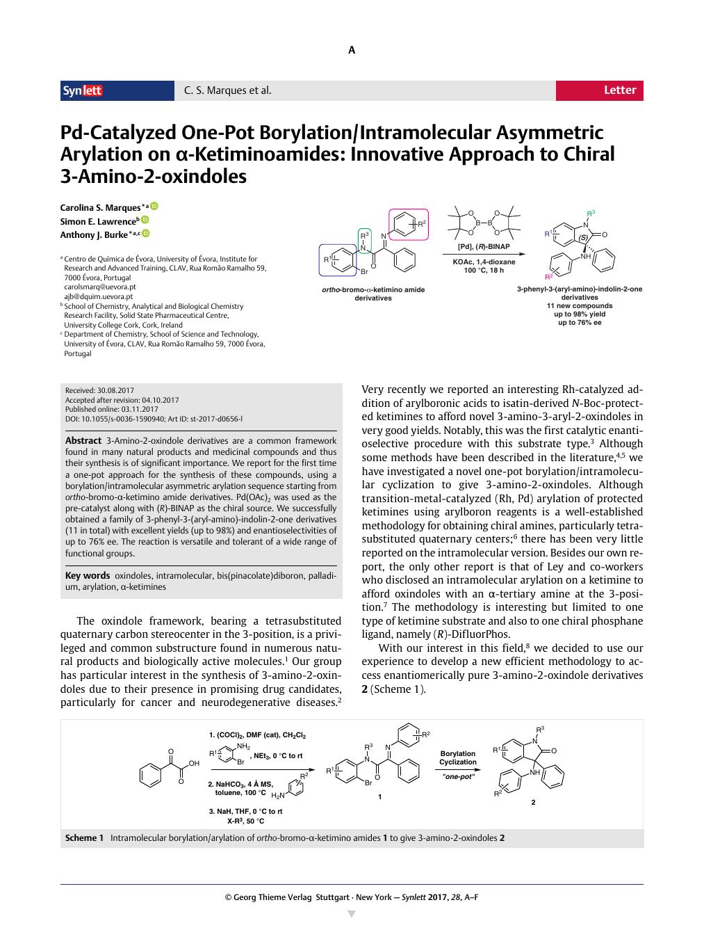 Pd-Catalyzed One-Pot Borylation/Intramolecular Asymmetric Arylation on ...