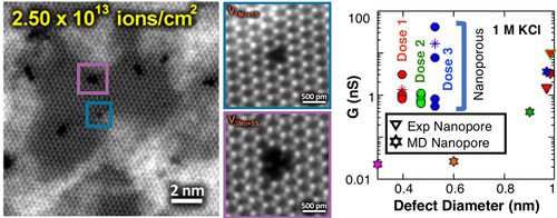 单层MoS 2中 埃大小的缺陷产生和离子通过孔的离子传输 ,Nano Letters - X-MOL