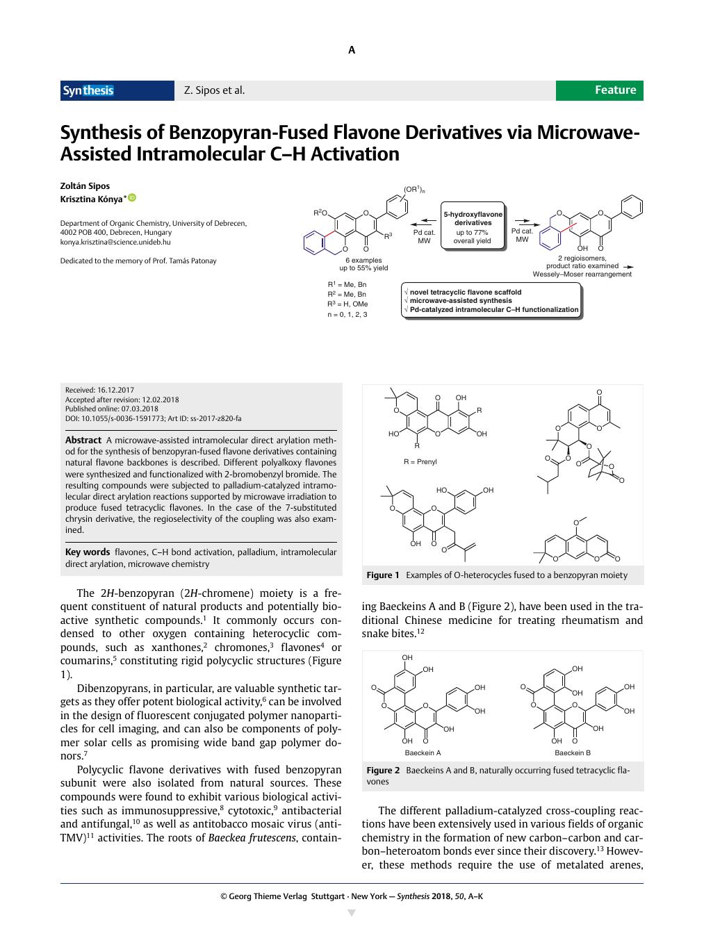 Synthesis of Benzopyran-Fused Flavone Derivatives via Microwave ...