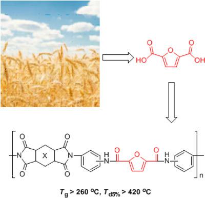 Partially bio‐based aromatic polyimides derived from 2,5 ...