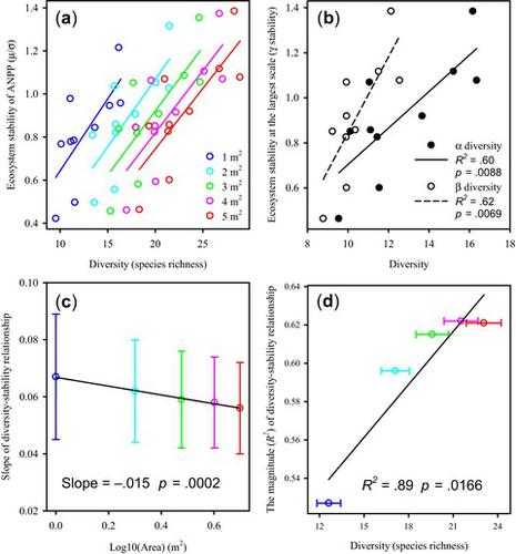 Scale dependence of the diversity–stability relationship in a temperate ...