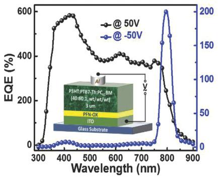 Photomultiplication Type Organic Photodetectors with Broadband and ...