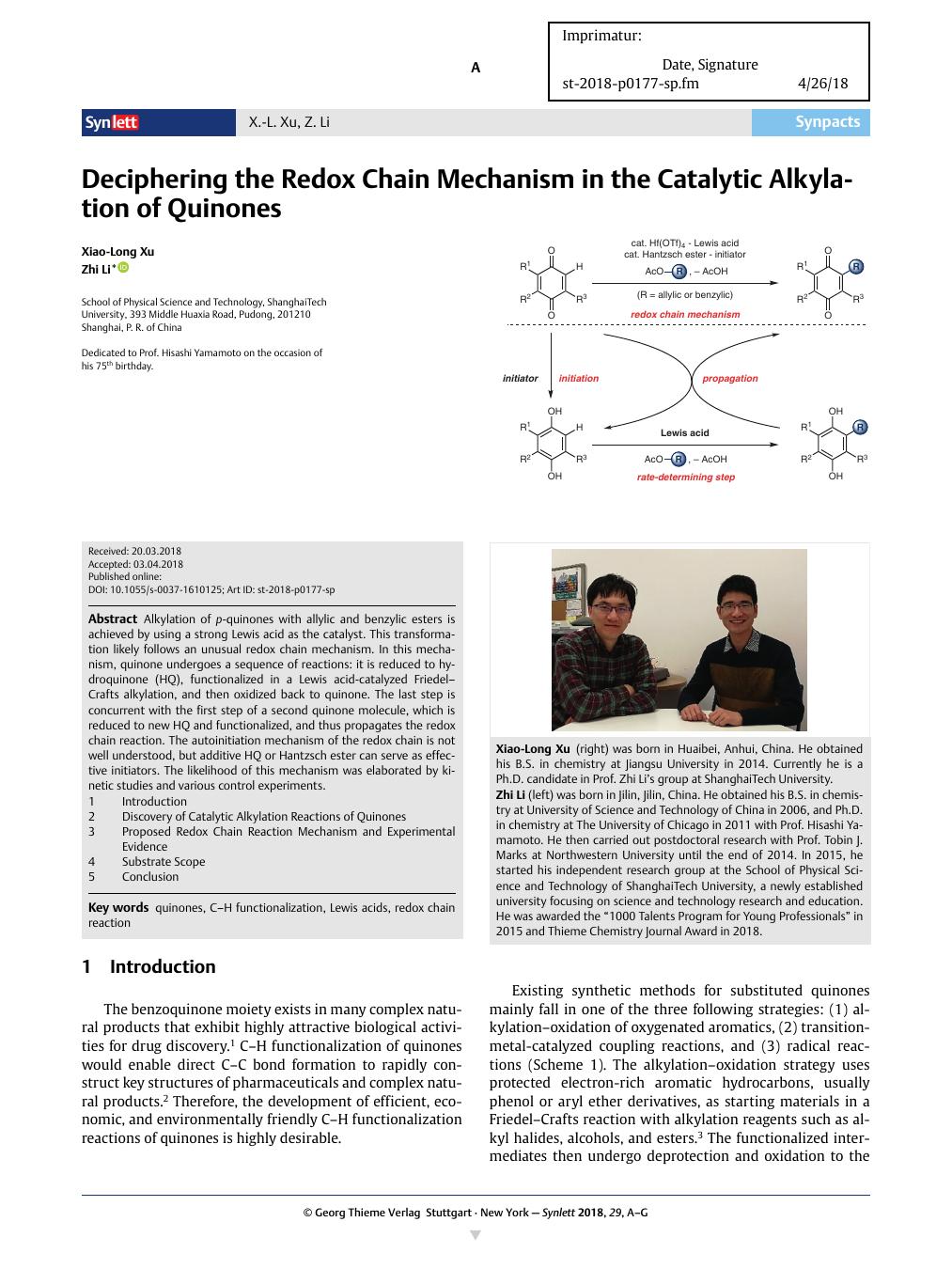 Deciphering the Redox Chain Mechanism in the Catalytic Alkylation of ...