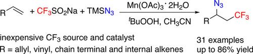 锰催化的CF3SO2Na和TMSN3催化的烯烃的三氟甲基叠氮化合成β-三氟甲基化的烷基叠氮化物,Advanced Synthesis ...