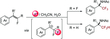 Synthesis of α-CF3 and α-CF2H amines via the aminofluorination of ...