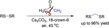 Cs2CO3-promoted methylene insertion into disulfide bonds using acetone ...