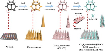 Interlaced Ni-Co LDH nanosheets wrapped Co9S8 nanotube with ...