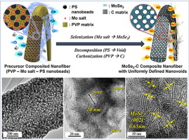 One-dimensional nanostructure comprising MoSe2 nanosheets and carbon ...