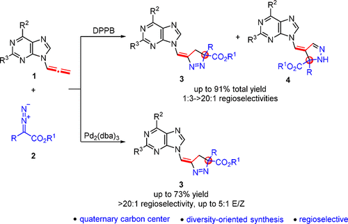 Regiodivergent Synthesis of Pyrazolines with a Quaternary Carbon Center via Cycloaddition of ...