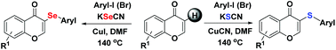 Copper-catalyzed generation of flavone selenide and thioether ...