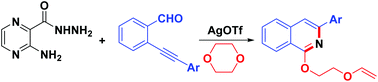 Dioxane-involving reaction for the synthesis of 3-aryl-1-(2-(vinyloxy ...