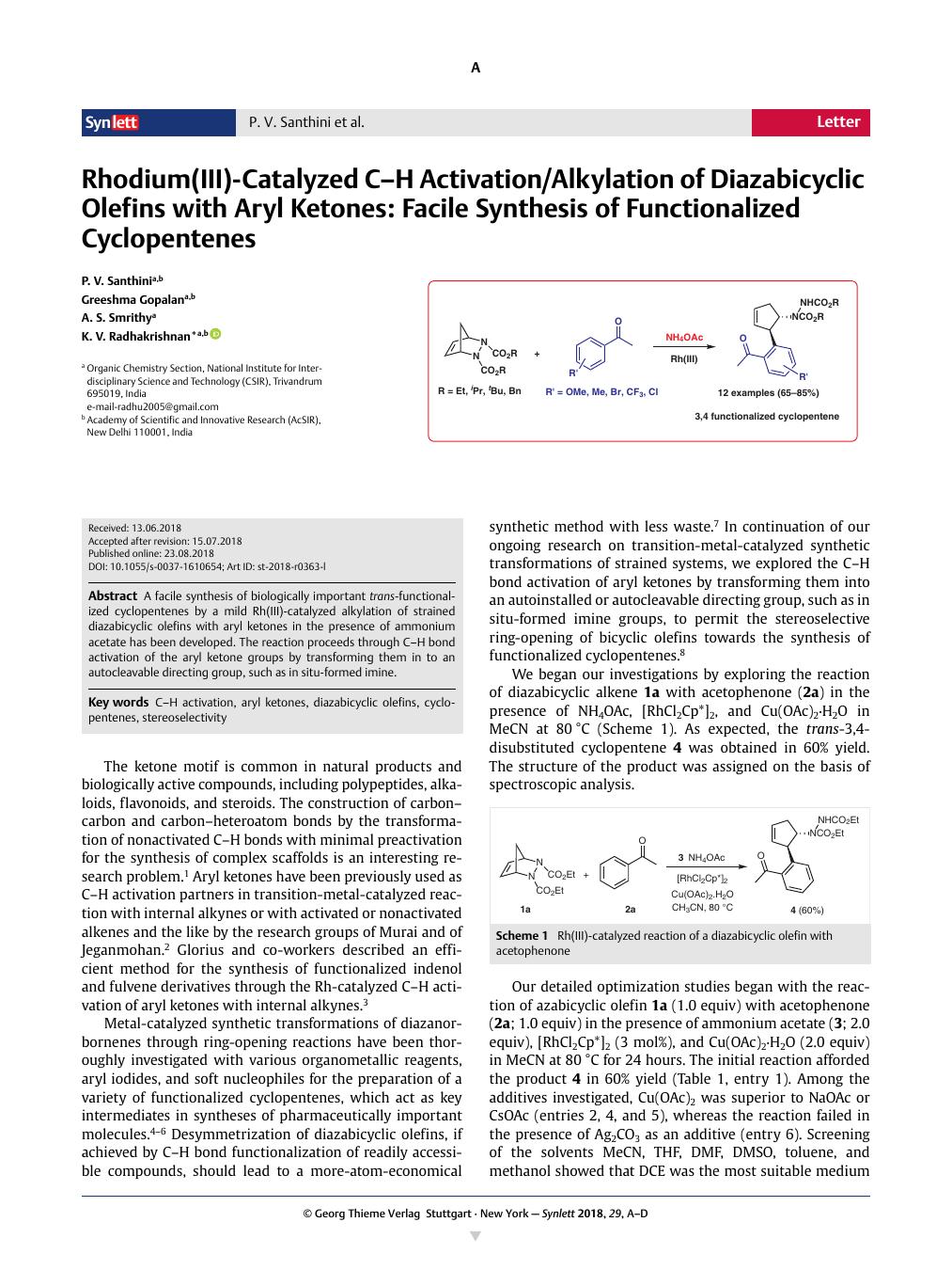 Rhodium(III)-Catalyzed C–H Activation/Alkylation of Diazabicyclic Olefins with Aryl Ketones ...