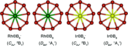 Transition-Metal-Centered Nine-Membered Boron Rings: MⓒB9and MⓒB9–(M ...