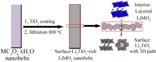 具有 Li+ 导电性 Li2TiO3 的 LiMO2(M = Ni, Co, Mn) 纳米带的纳米涂层：提高锂离子电池的倍率能力 ...