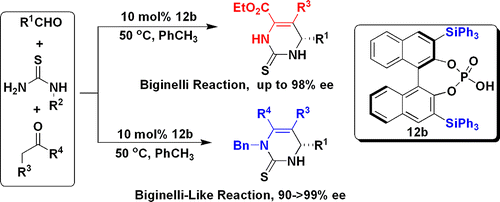 高度对映选择性有机催化 Biginelli 和类 Biginelli 缩合：通过调节磷酸的 3,3'-二取代基逆转立体化学,Journal ...