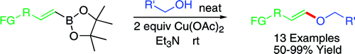 Copper-Promoted Coupling of Vinyl Boronates and Alcohols: A Mild ...
