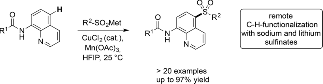 铜催化的亚磺酸钠和亚磺酸锂的8-氨基喹啉的远程CH功能化,Advanced Synthesis & Catalysis - X-MOL
