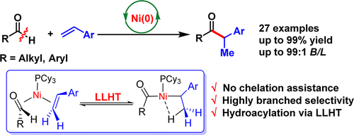 Nickel-Catalyzed Hydroacylation of Styrenes with Simple Aldehydes ...