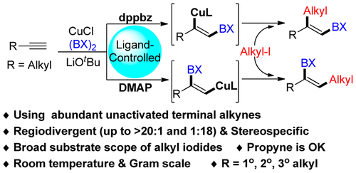 Ligand-Controlled Regiodivergent Copper-Catalyzed Alkylboration of ...
