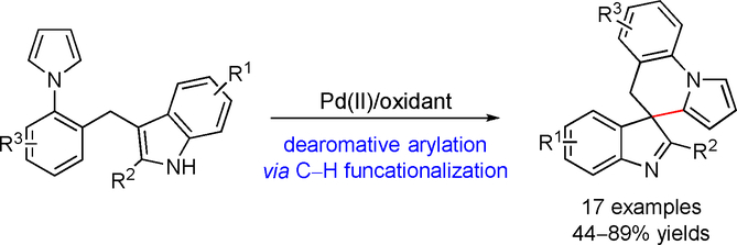 Dearomatization of Indole Derivatives via Palladium‐Catalyzed C?H Bond Functionalization of ...
