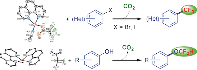 脱羧三氟甲基化试剂[Cu（O2CCF3）（phen）]和二氟卡宾前体[Cu（phen）2] [O2CCF2Cl],Chemistry - A ...