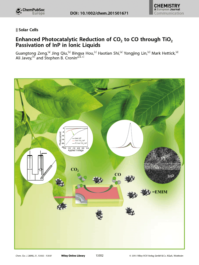 Frontispiece: Enhanced Photocatalytic Reduction of CO2 to CO through ...