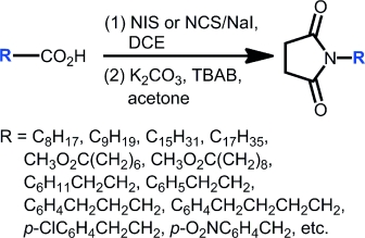 用 NIS 和 NCS/NaI 将脂肪族羧酸一锅法转化为 N-烷基琥珀酰亚胺,European Journal of Organic ...
