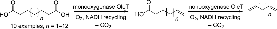 Enzymatic Oxidative Tandem Decarboxylation of Dioic Acids to Terminal ...