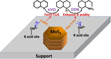 制备F掺杂的MoS2 / Al2O3催化剂，以了解载体布朗斯台德酸度对HDN活性的电子影响,Journal of Catalysis - X-MOL