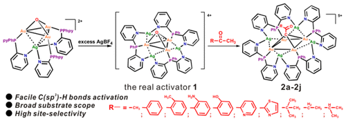 Highly Active Gold(I)–Silver(I) Oxo Cluster Activating sp3C–H Bonds of ...