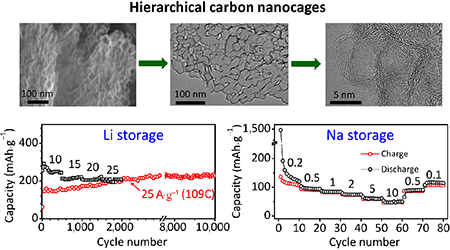 Hierarchical carbon nanocages as high-rate anodes for Li- and Na-ion ...