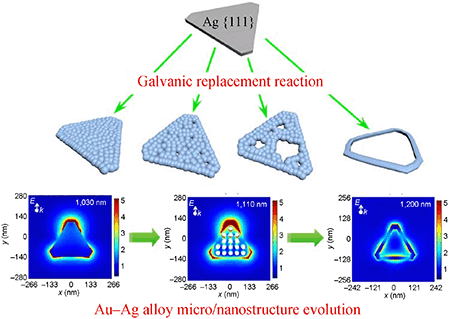 Surface micro/nanostructure evolution of Au–Ag alloy nanoplates ...