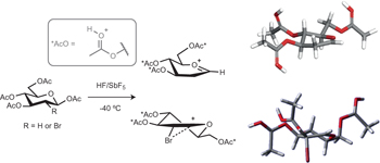 Catching elusive glycosyl cations in a condensed phase with HF/SbF5 ...