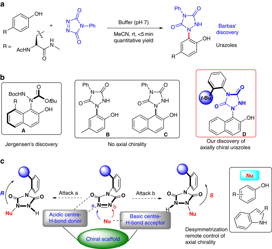 Discovery and enantiocontrol of axially chiral urazoles via organocatalytic tyrosine click ...
