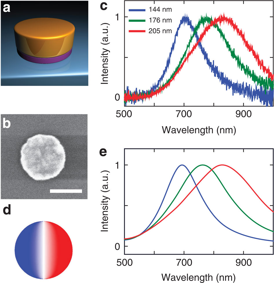 Tuning the acoustic frequency of a gold nanodisk through its adhesion ...