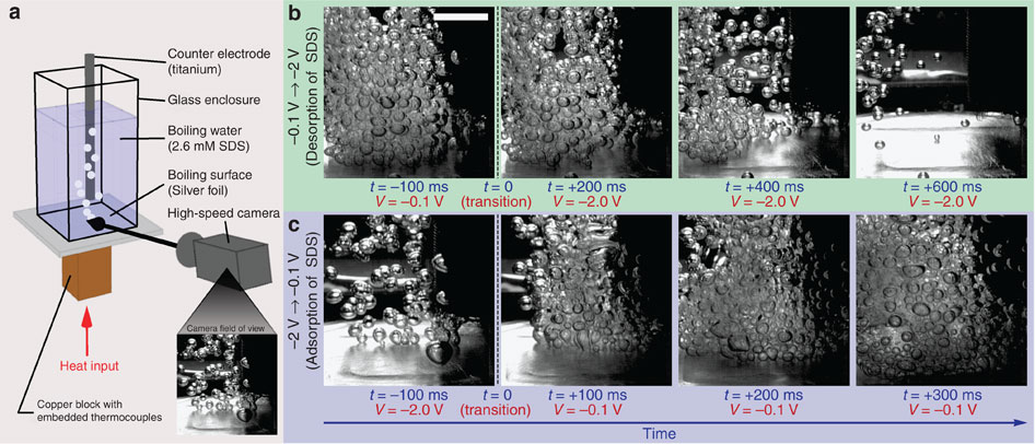 Turning bubbles on and off during boiling using charged surfactants ...